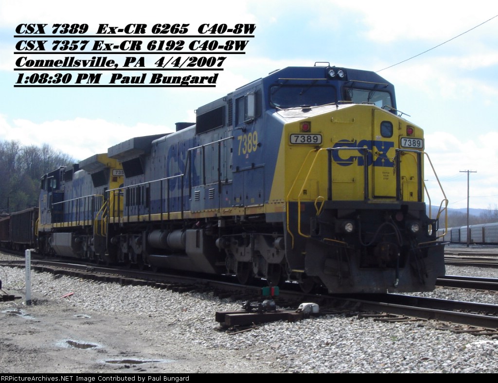 CSX 7389 Ex-CR 6265 C40-8W April 04, 2007